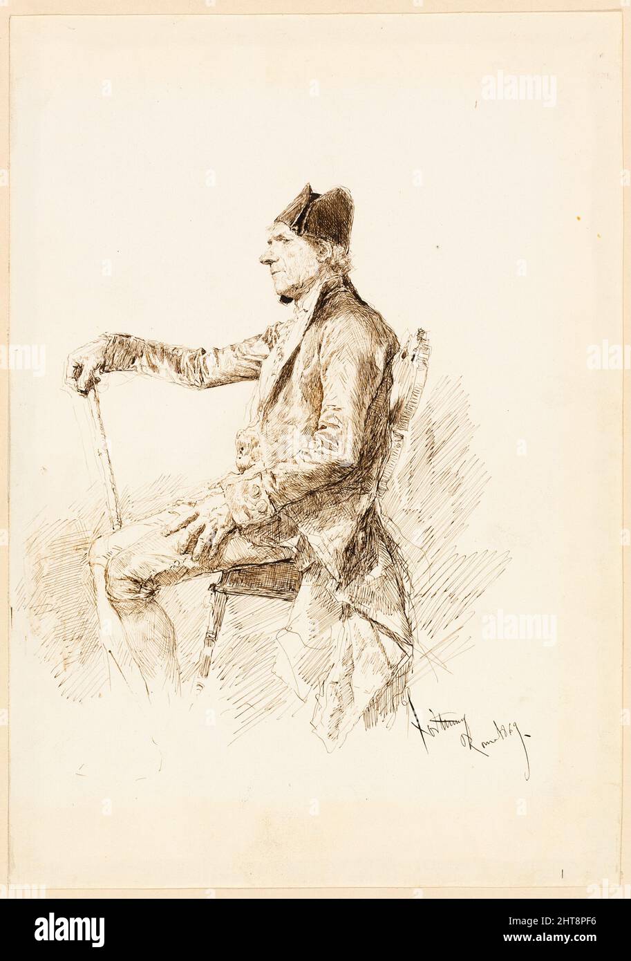 Seated Man in Profile, 1869 Stock Photo - Alamy