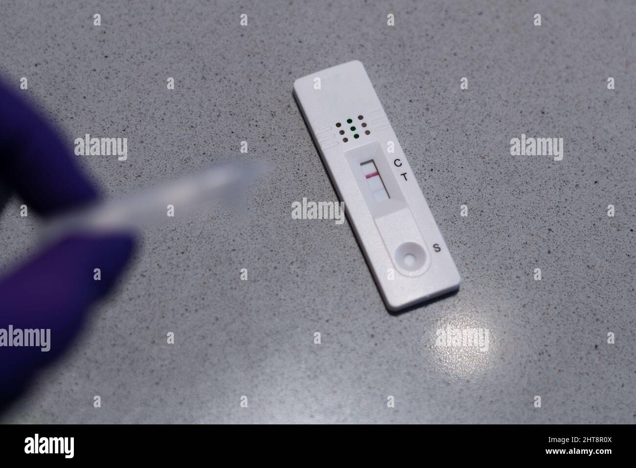 Top view of a negative covid19 antigen test kit on a table Stock Photo ...