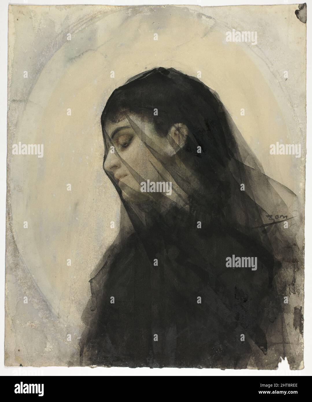 Head of a Veiled Woman, n.d Stock Photo - Alamy