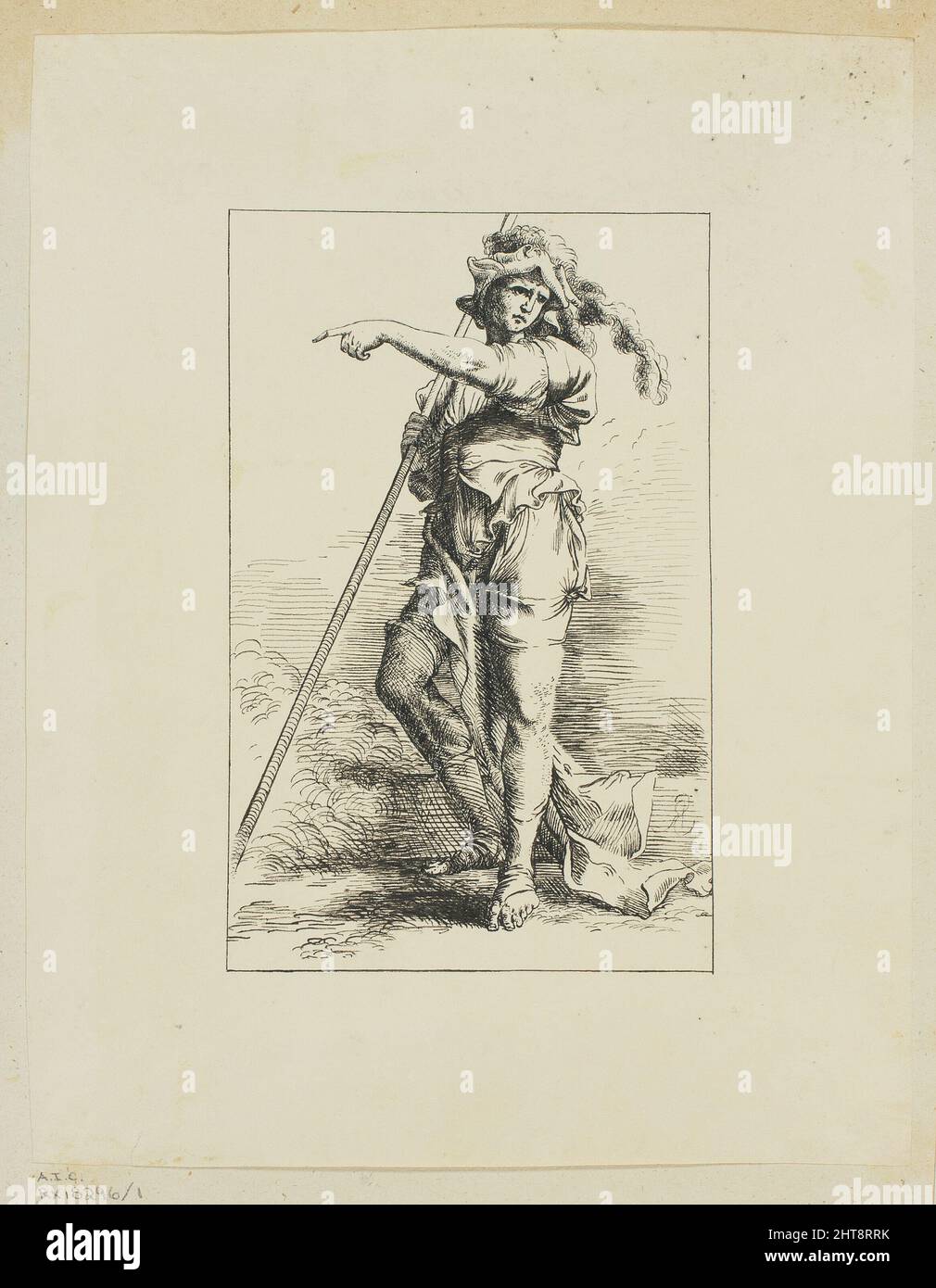 Figure with Staff Pointing, n.d Stock Photo - Alamy