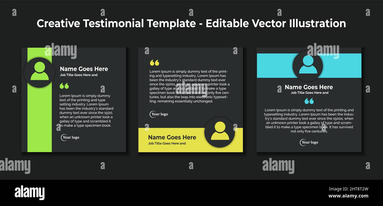 Creative Testimonial Templates - Editable Vector Illustration Stock ...