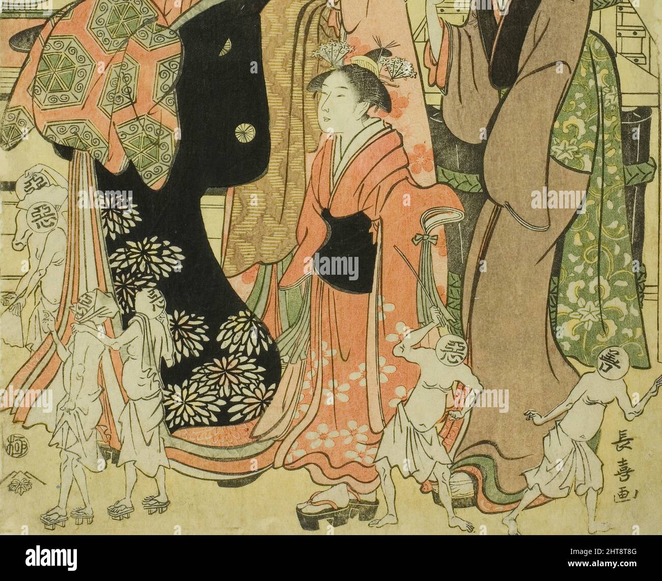 Good and Evil Influences (Zendama akudama), c. 1795. Detail from a ...