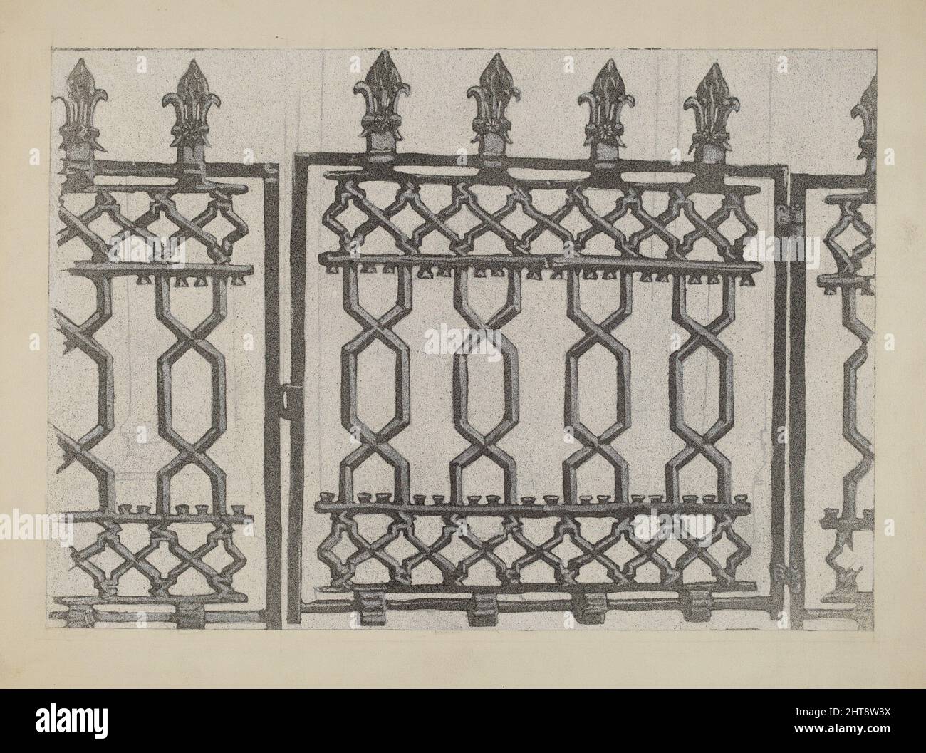 Cast Iron Rail and Gate, c. 1936 Stock Photo - Alamy