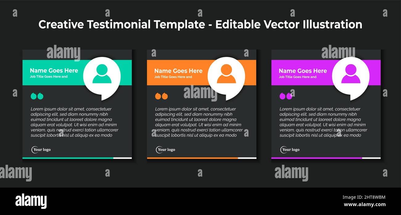 Creative Testimonial Templates - Editable Vector Illustration Stock ...