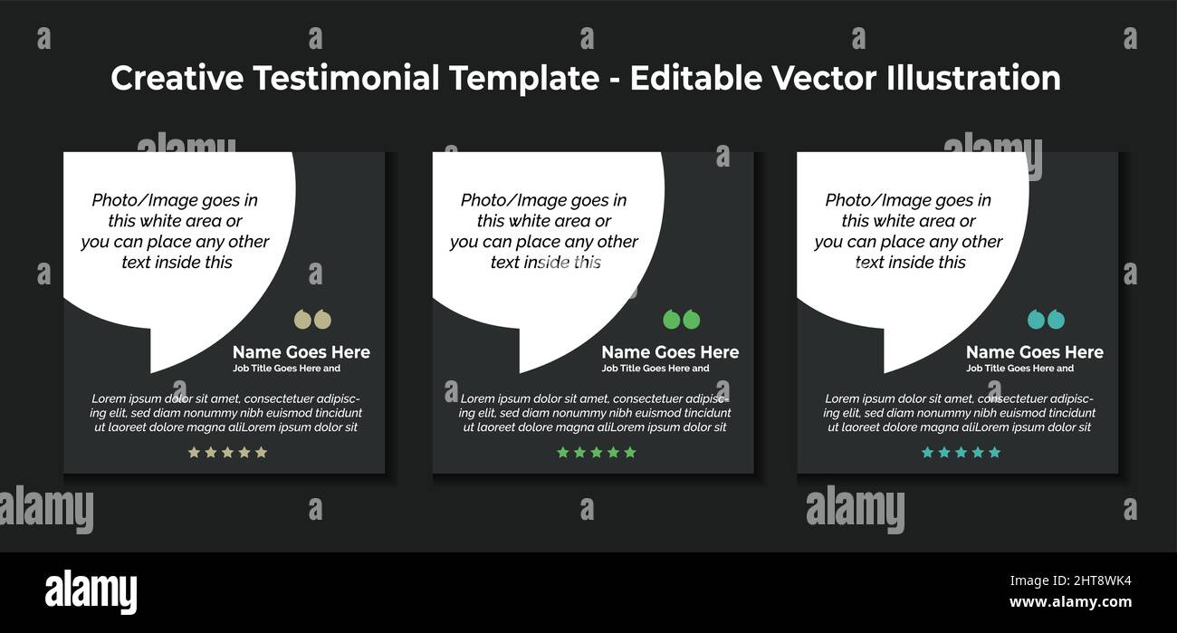 Creative Testimonial Templates - Editable Vector Illustration Stock ...