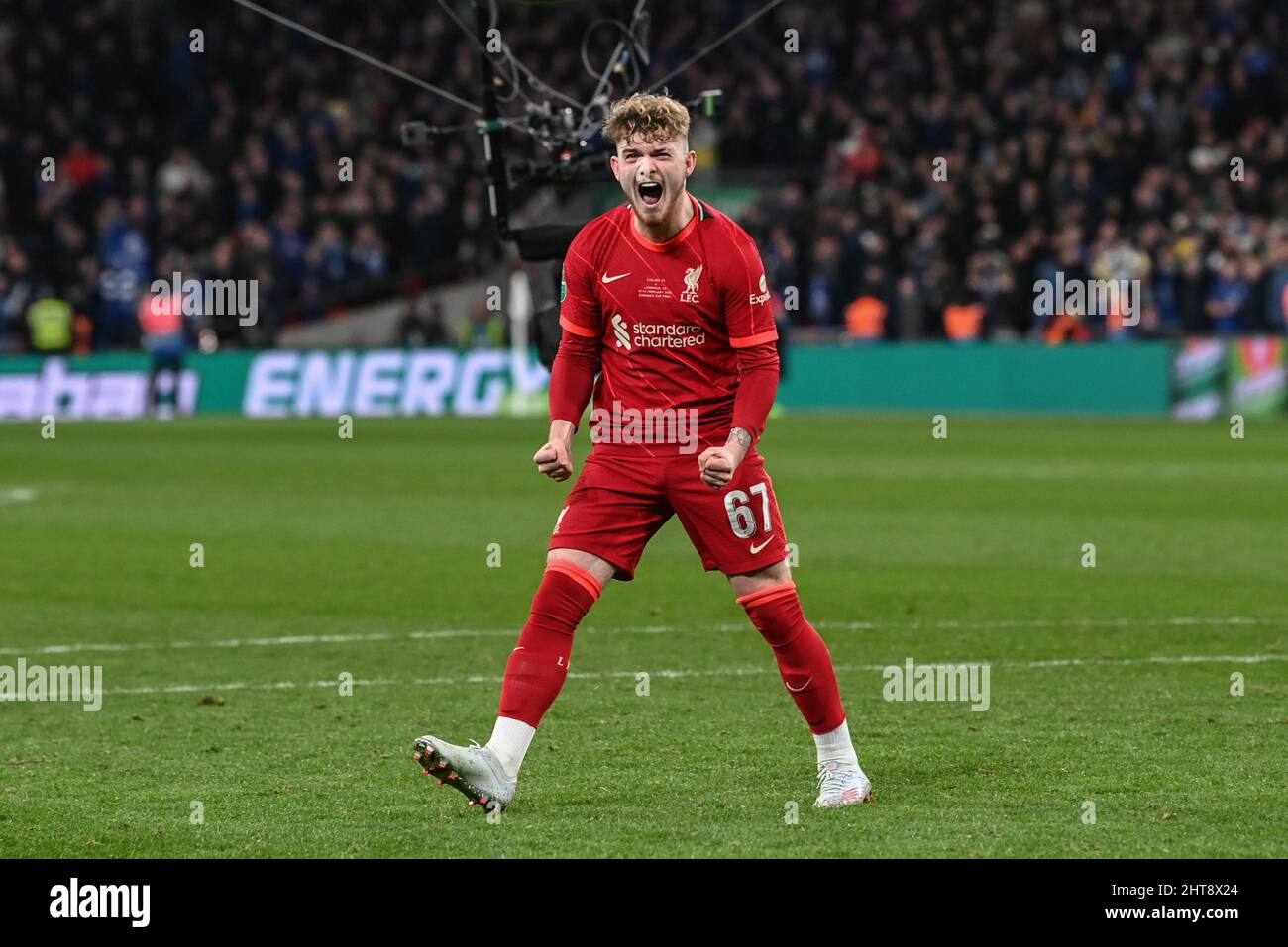 Harvey Elliott #67 of Liverpool celebrates Stock Photo - Alamy