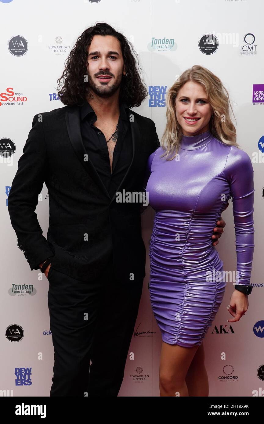 Graziano Di Prima and his fiancee Giada Lini attending the WhatsOnStage ...