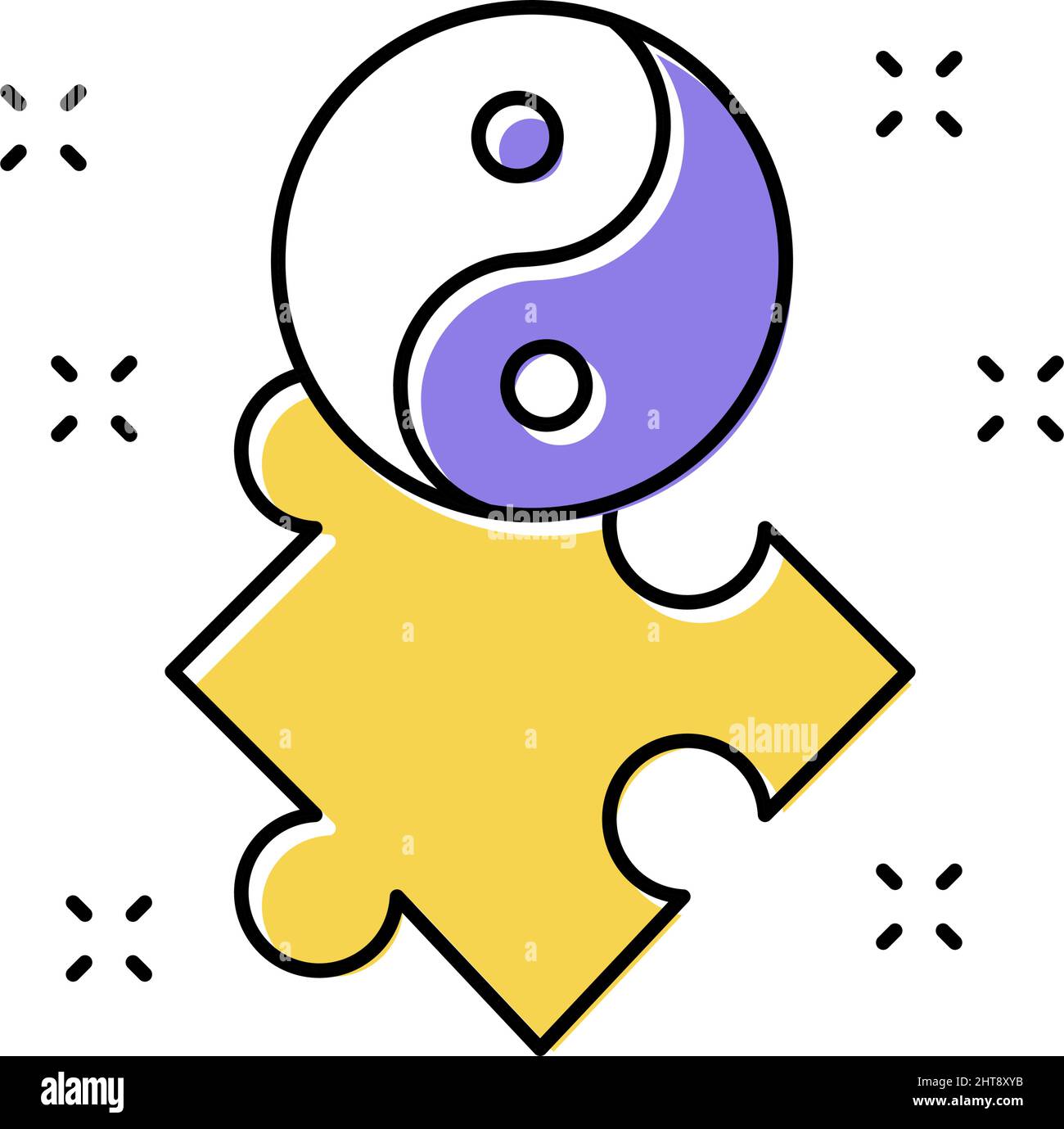 yin yan philosophy color icon vector illustration Stock Vector Image ...