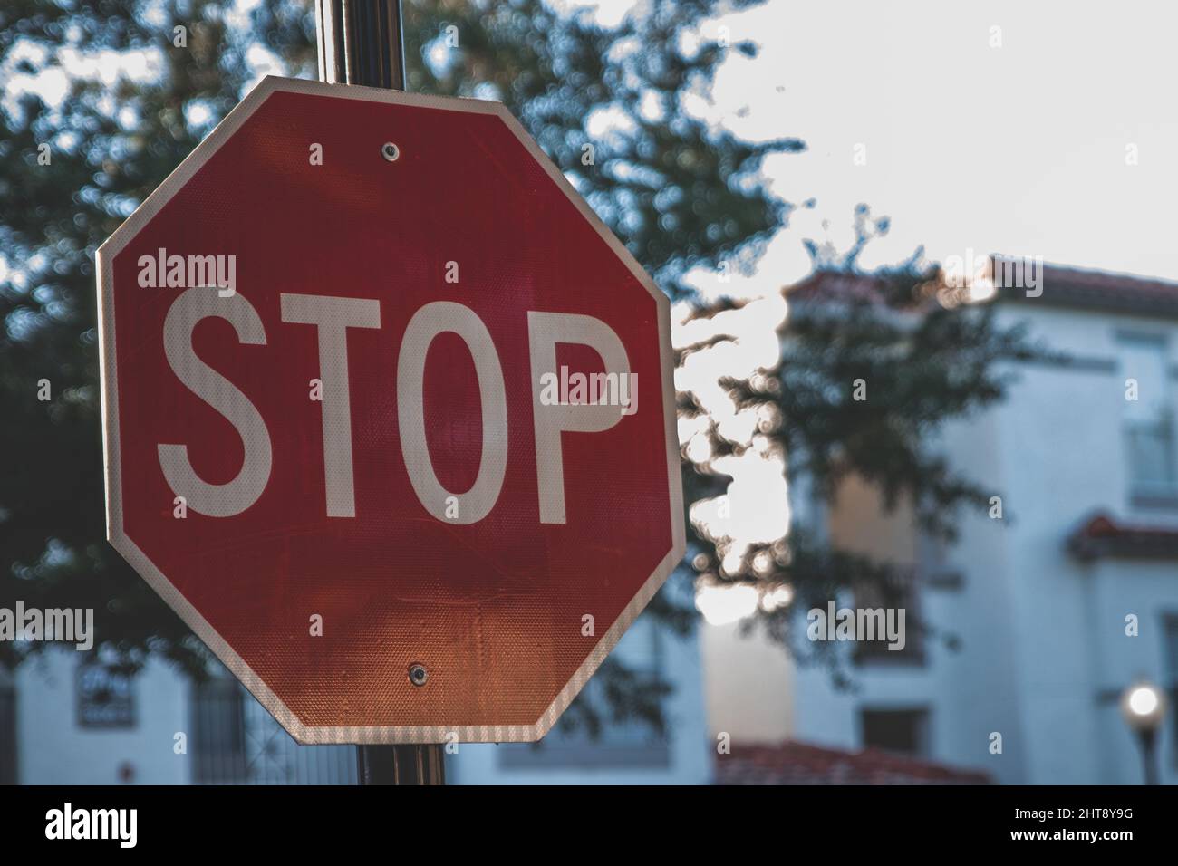 Closeup of a stop sign Stock Photo - Alamy