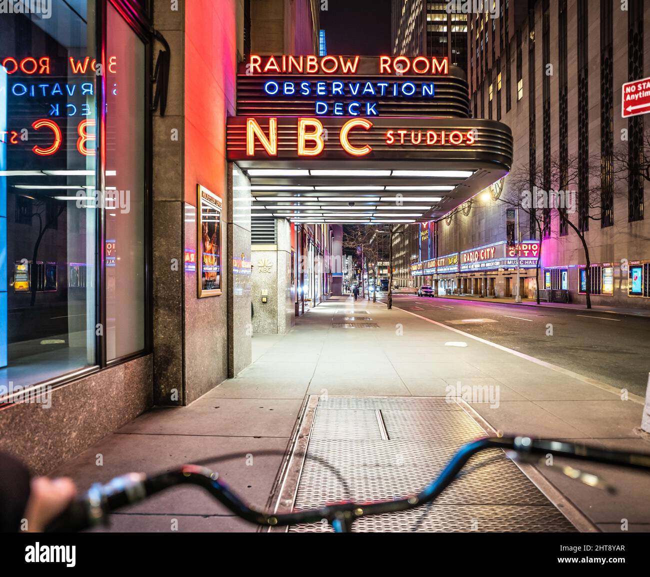 Rainbow Room Observation Dech of NBC studios seen from the bicycle in ...