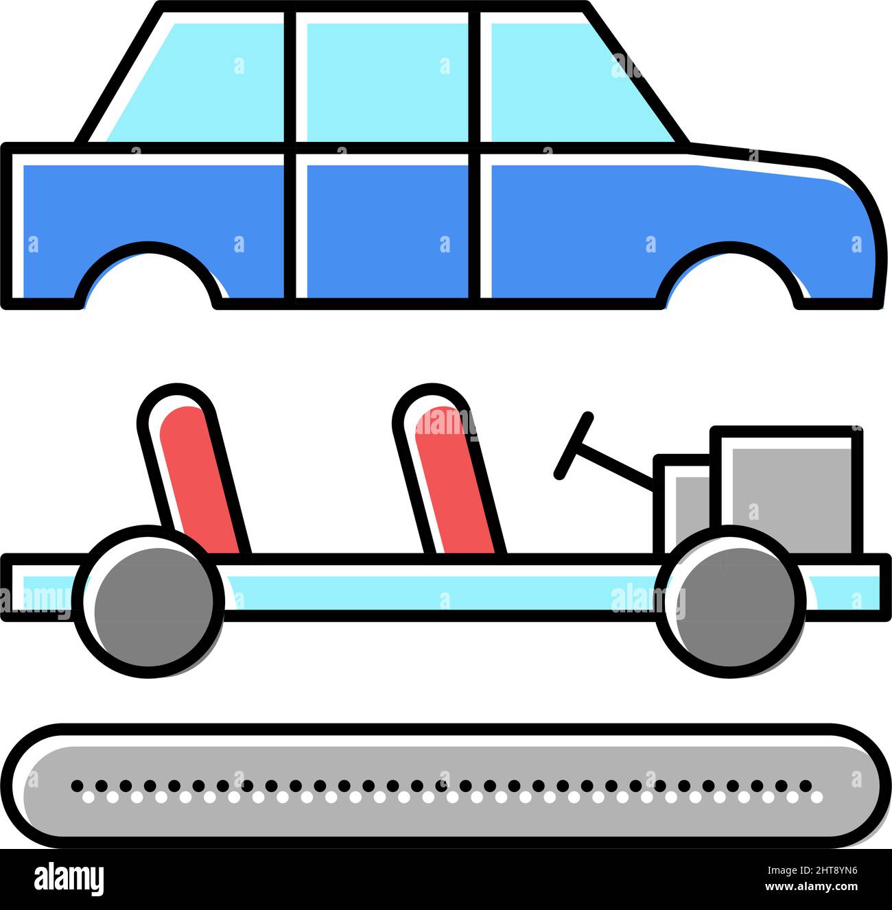 assembly of all car parts color icon vector illustration Stock Vector ...
