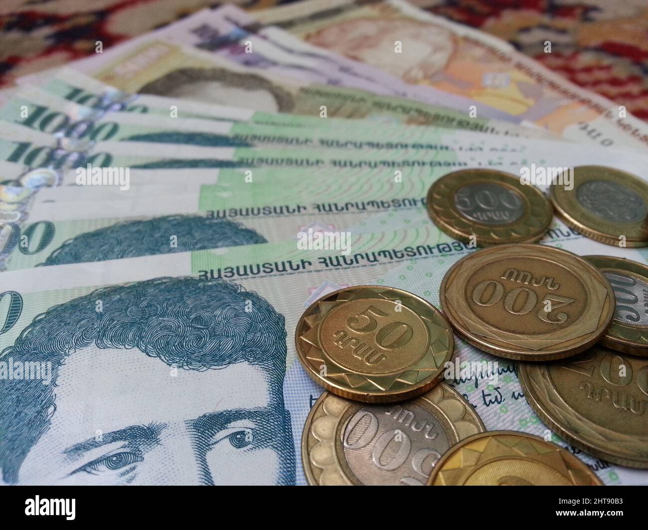 Armenian money dram banknotes hi-res stock photography and images - Alamy