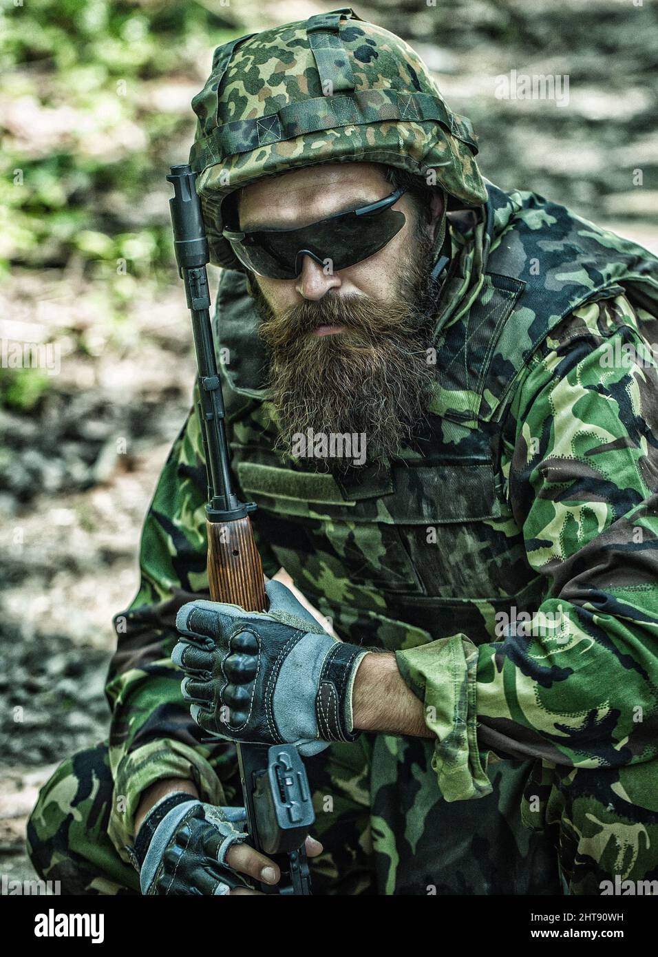 Ukraine war. Tired soldier. Military conflict, geopolitical concept ...