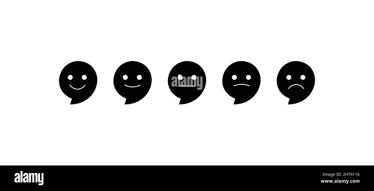 Survey rating satisfaction. Happy mood customer. Sad face feedback ...