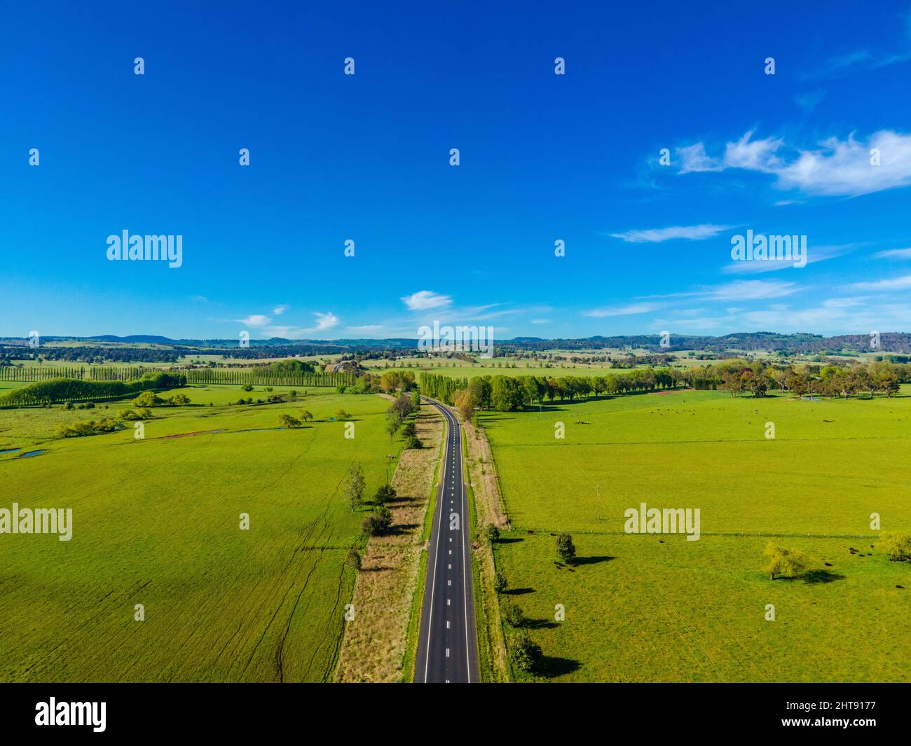 View at Rangers Valley Cattle Station in Australia with the green field ...