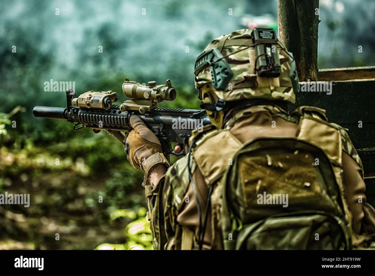 Army Officer With Gun