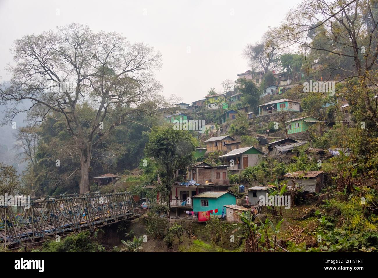 A village in the Himalayas, Kalimpong District, West Bengal, India ...