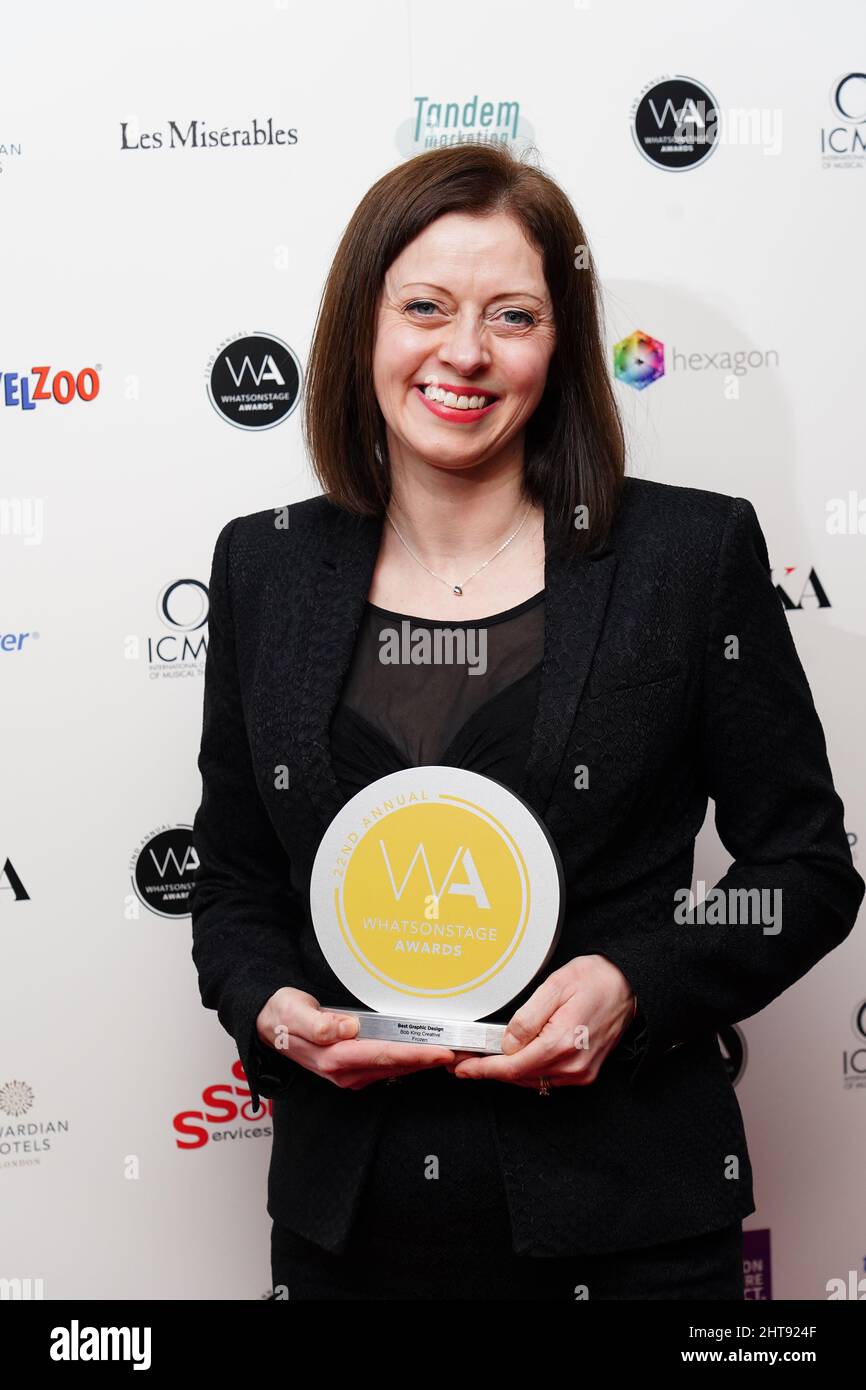 Fiona Pearce collecting the Best Graphic Design award on behalf of Bob ...