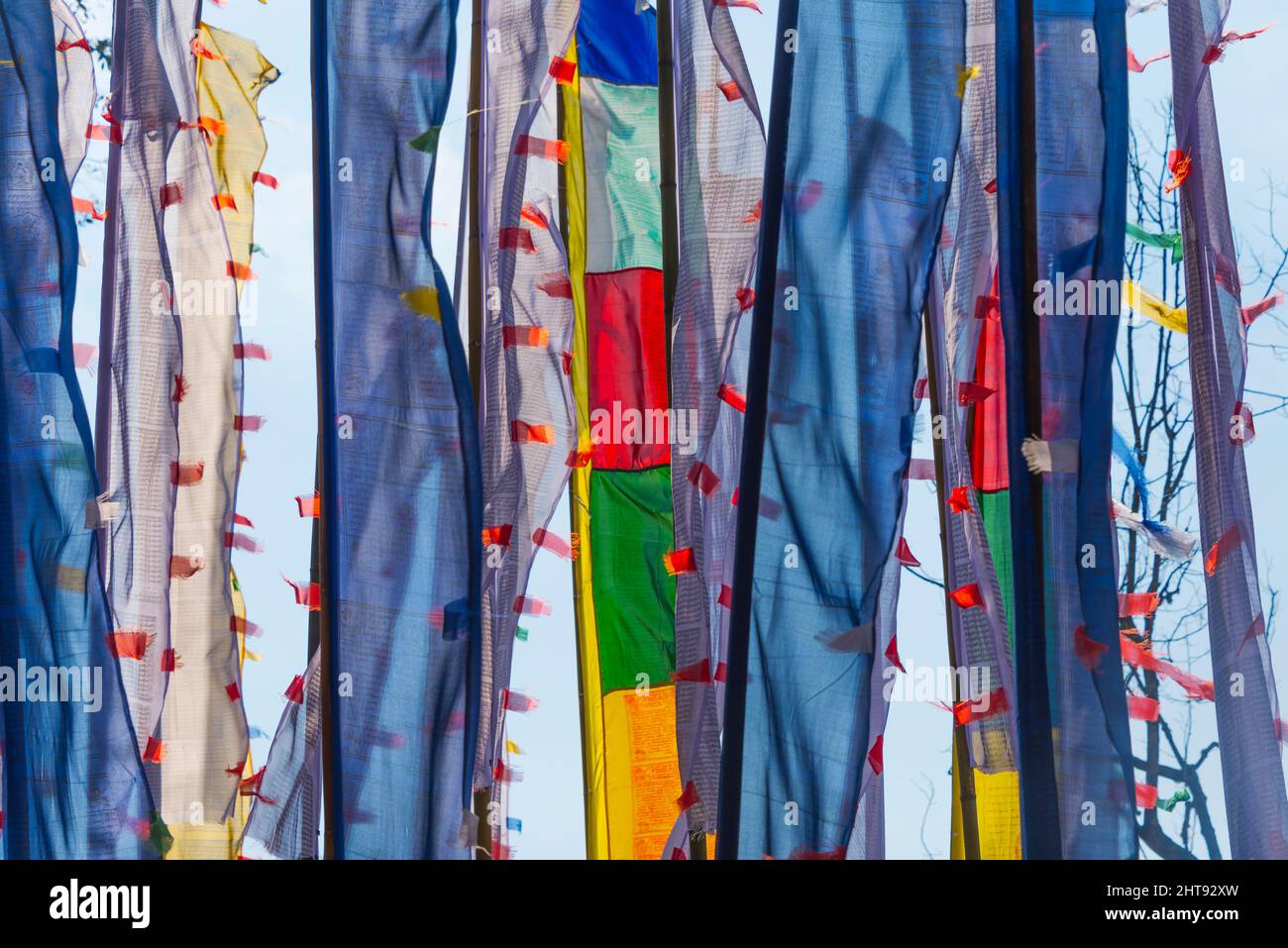 Prayer flags on Samdruptse Hill, Namchi, Sikkim, India Stock Photo - Alamy