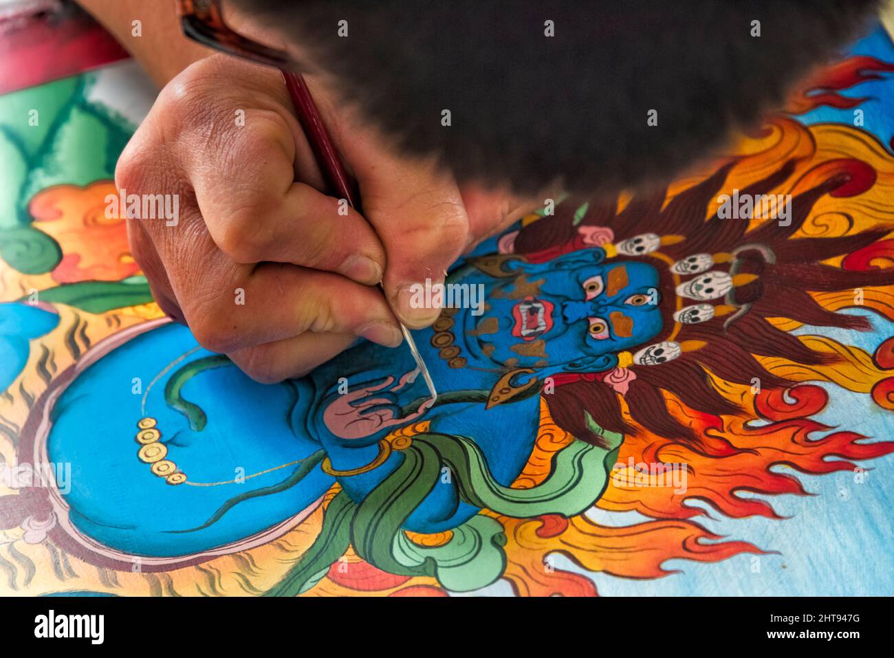 Painting tangka pattern, Gangtok, Sikkim, India Stock Photo - Alamy
