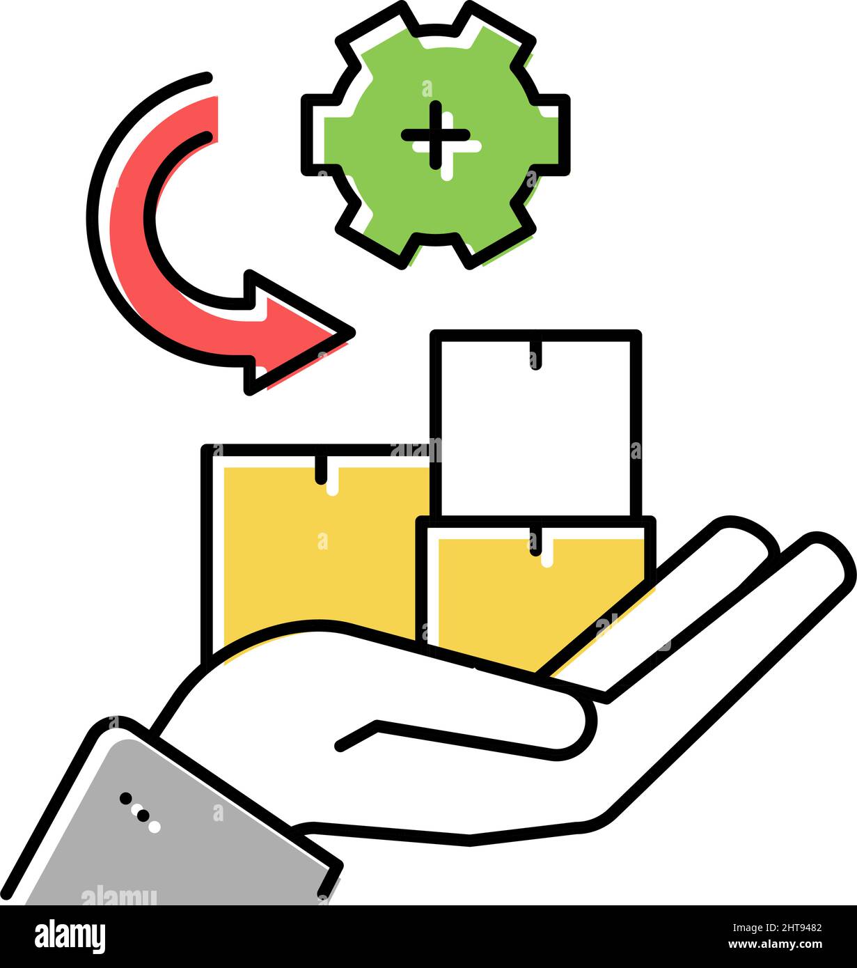 receive goods and services color icon vector illustration Stock Vector ...