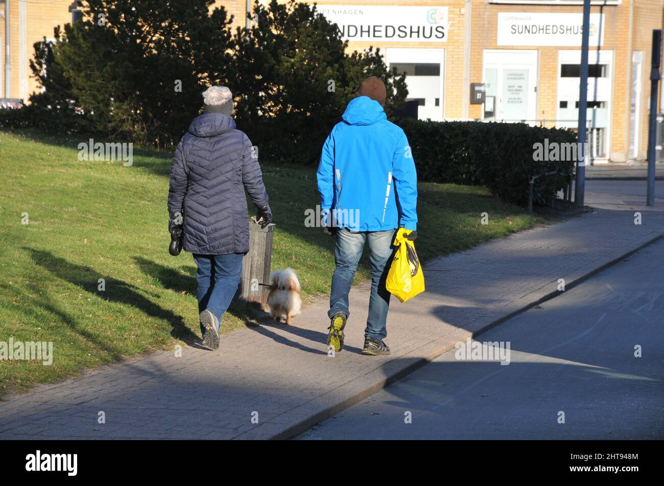 Kastrup/Denmark./27 February 2022/. Peoe walk thier pets in Kastrup ...