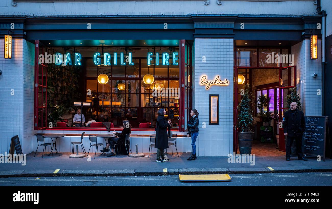 Sophies bar restaurant soho london hi-res stock photography and images ...