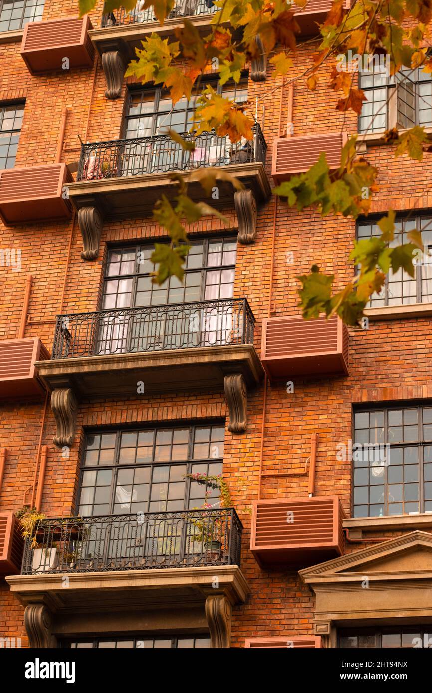Vertical shot of the red brick building Stock Photo - Alamy