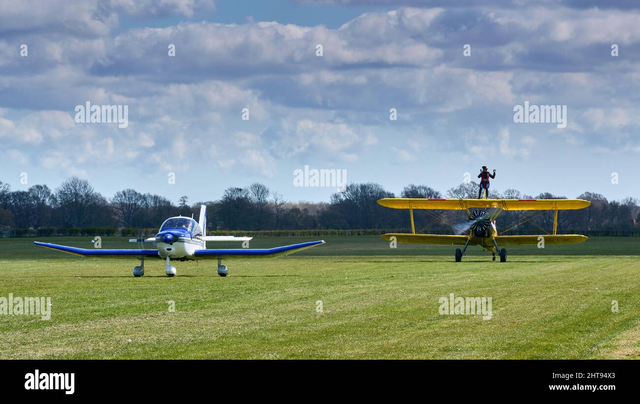 Wingwalking at Headcorn Airfield Stock Photo - Alamy