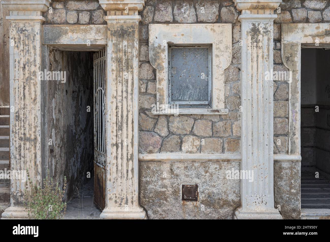 Old military buildings and coastal defense barracks from the 1930s ...