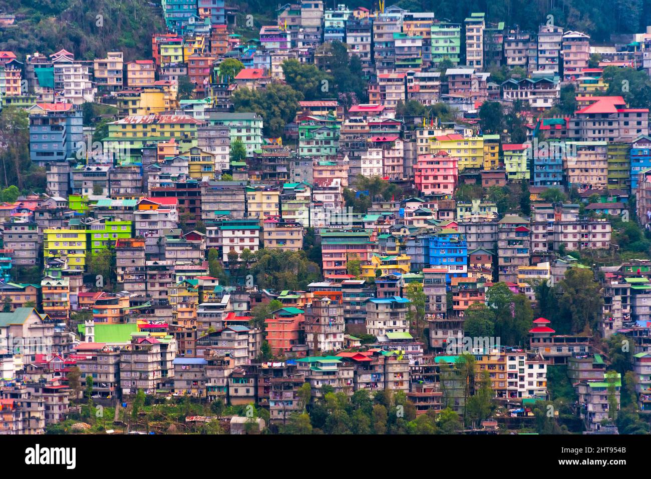 Colorful houses on the hillside, Gangtok, Sikkim, India Stock Photo - Alamy