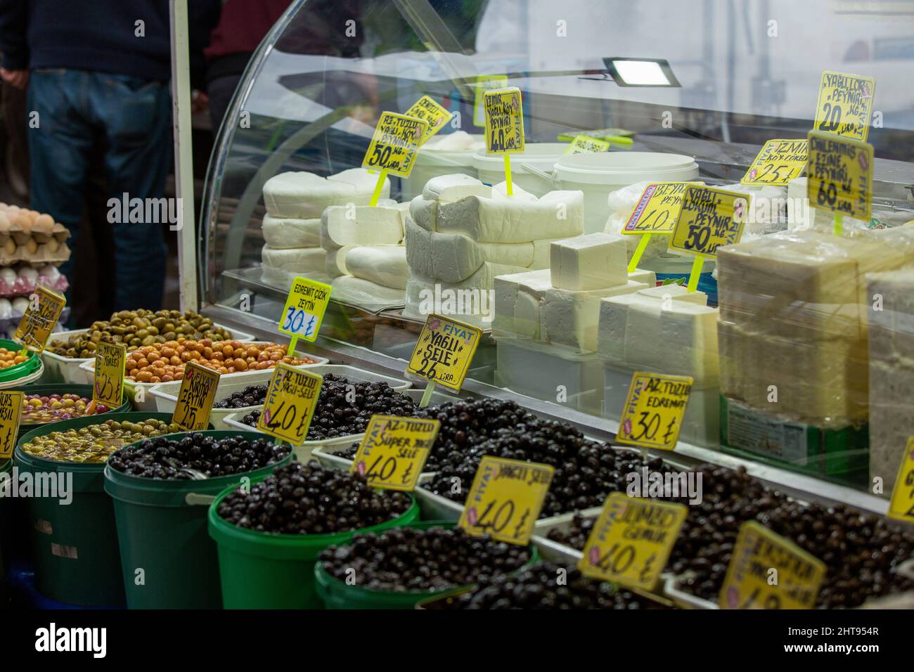 A market selling cheese in bazaar in Antalya Stock Photo - Alamy