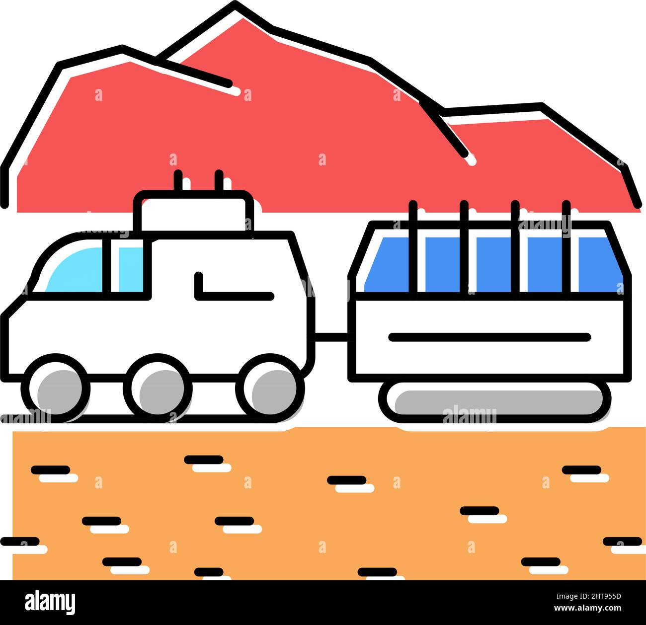 transportation wheel riding on mars color icon vector illustration ...