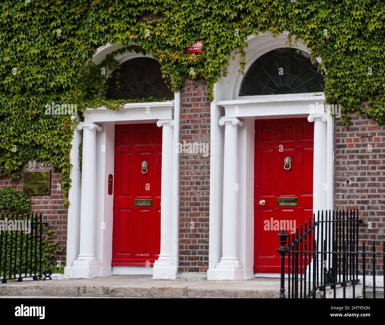 Closeup shot of red doors in Dublin, Ireland Stock Photo - Alamy