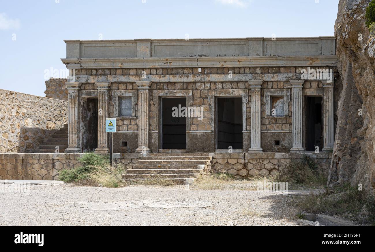 Old military buildings and coastal defense barracks from the 1930s ...