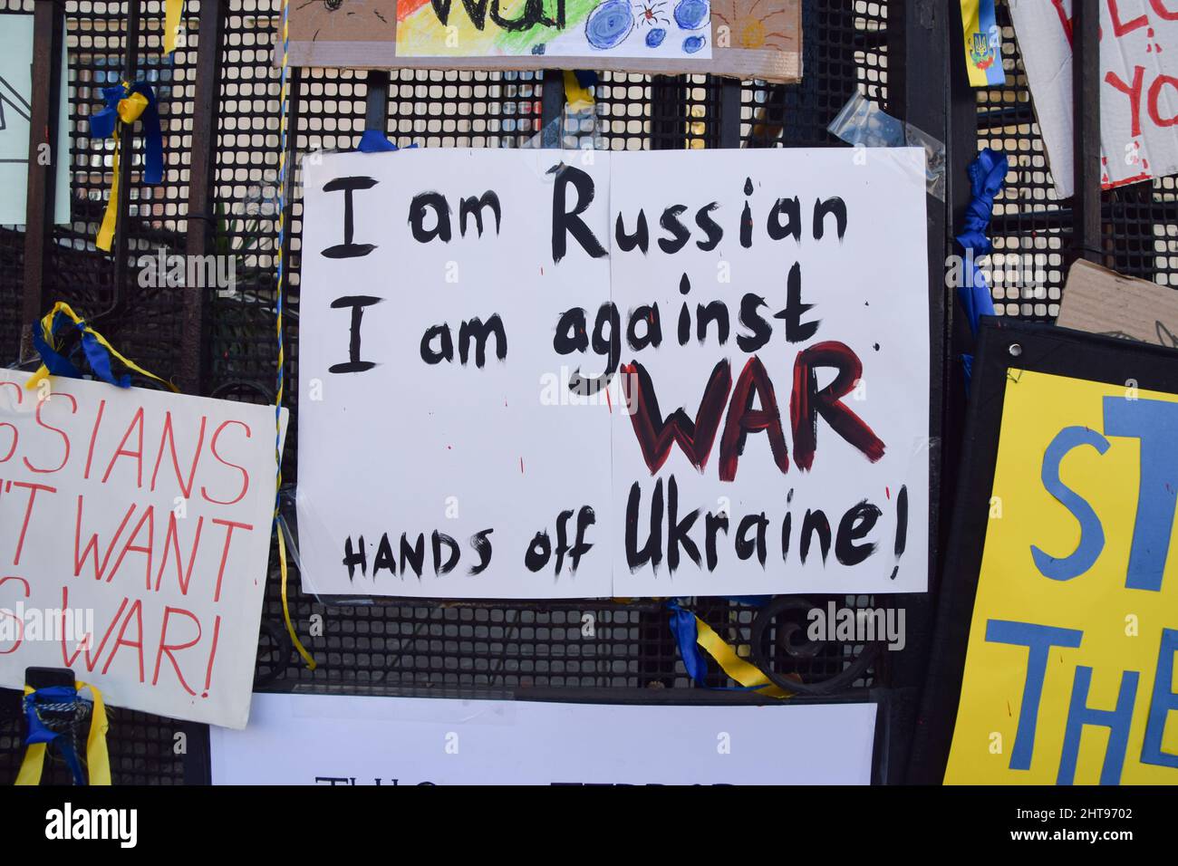 Hands off ukraine sign hi-res stock photography and images - Alamy