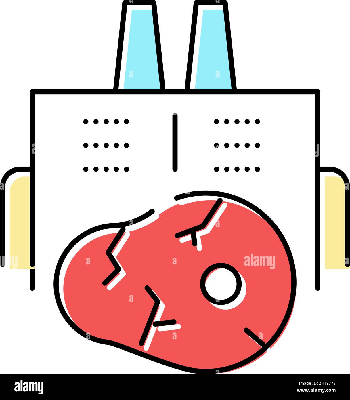meat factory building color icon vector illustration Stock Vector Image ...