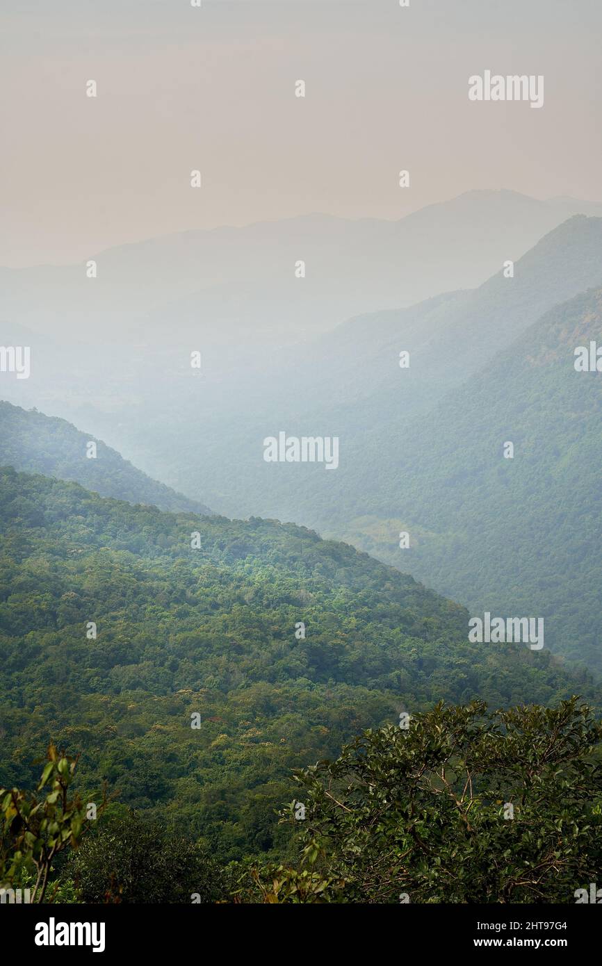 Vertical shot of Western Ghats. Western mountain range of India Stock ...