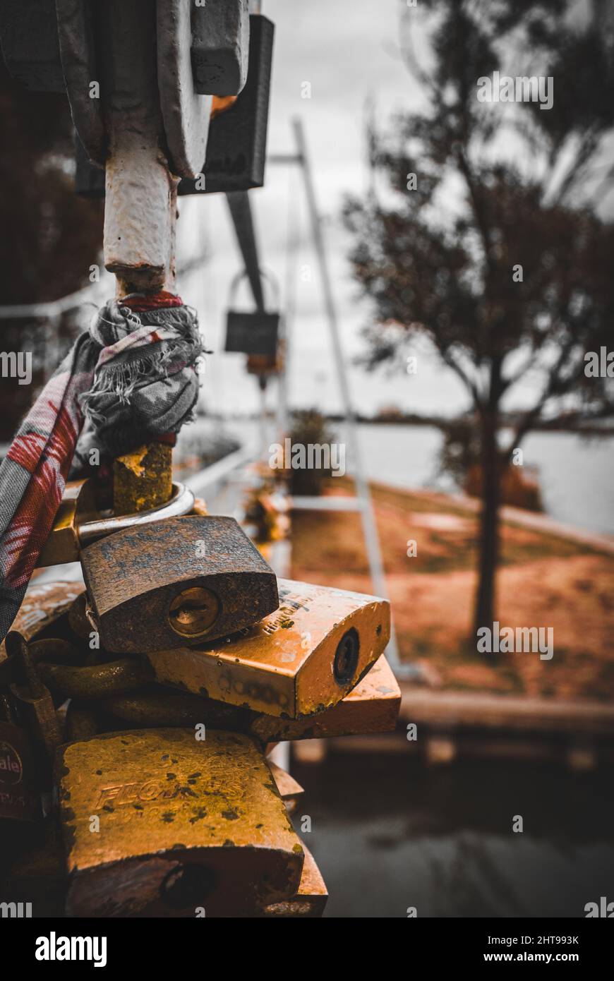 Closeup of different locks Stock Photo - Alamy