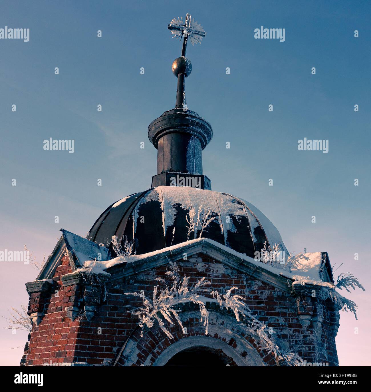Exterior of a snowy Orthodox church Stock Photo - Alamy