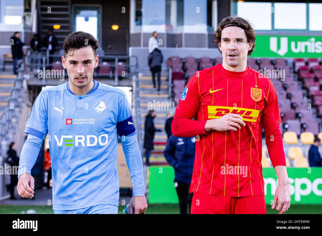 Farum, Denmark. 27th Feb, 2022. Vito Hammershoy-Mistrati (L) og Randers ...