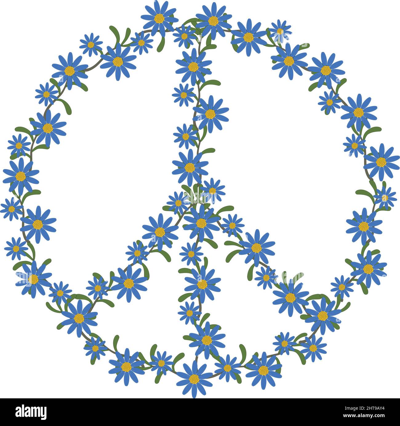 Blue daisy flower peace symbol Stock Vector Image & Art - Alamy