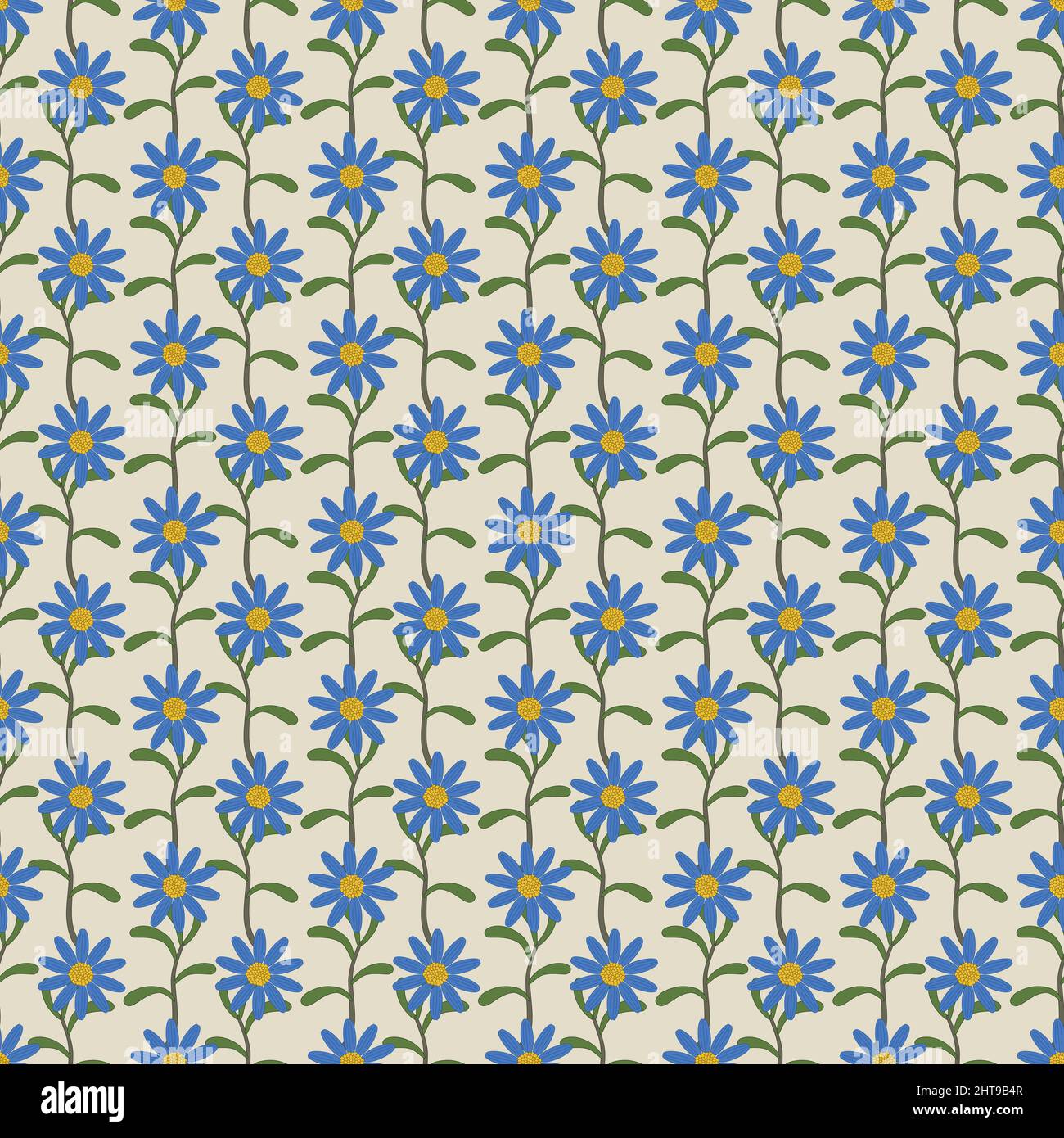 Blue daisy pattern Stock Vector Images - Alamy