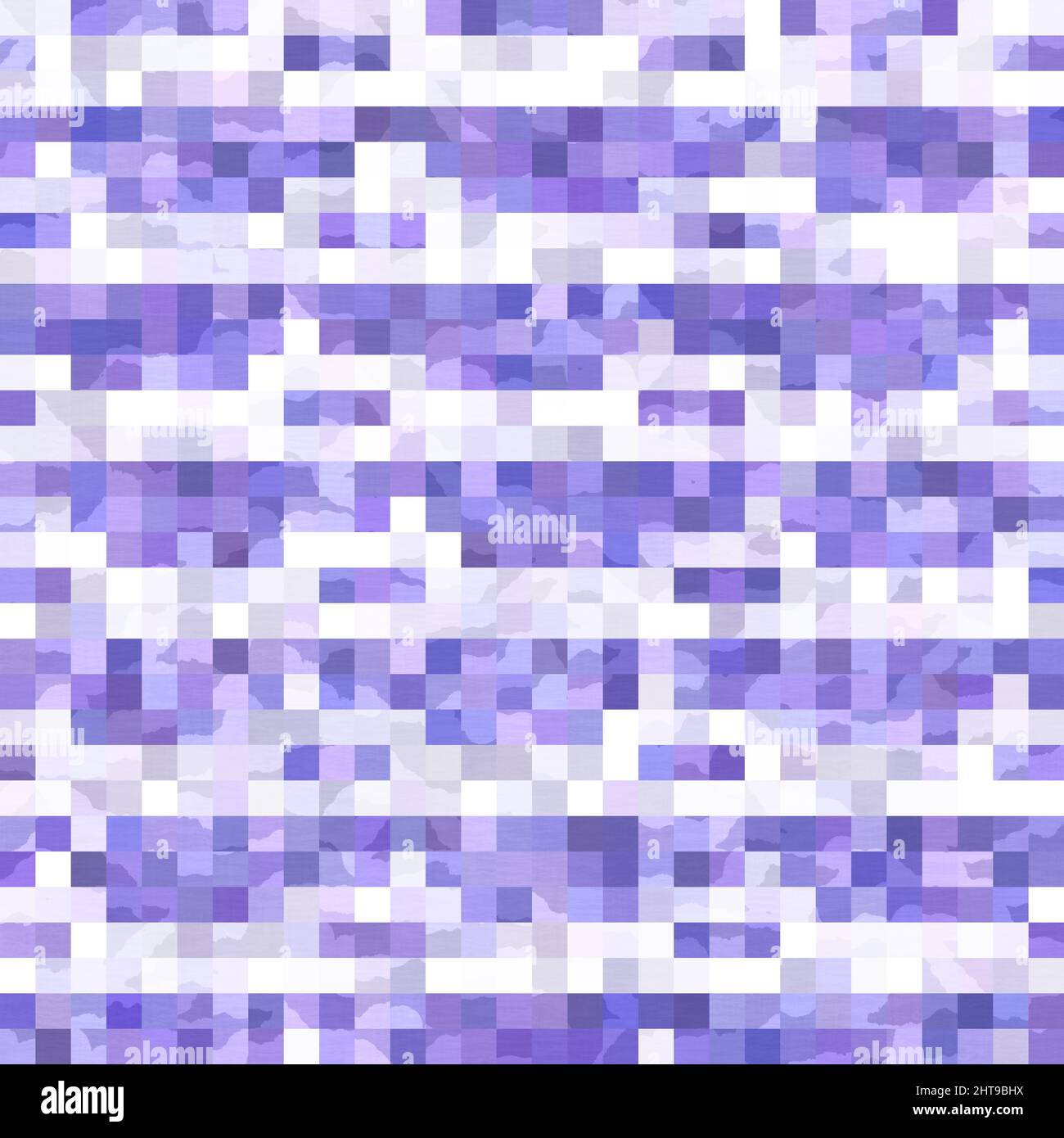 Tiny purple geometric mosaic pixel grid seamless pattern. Modern square ...