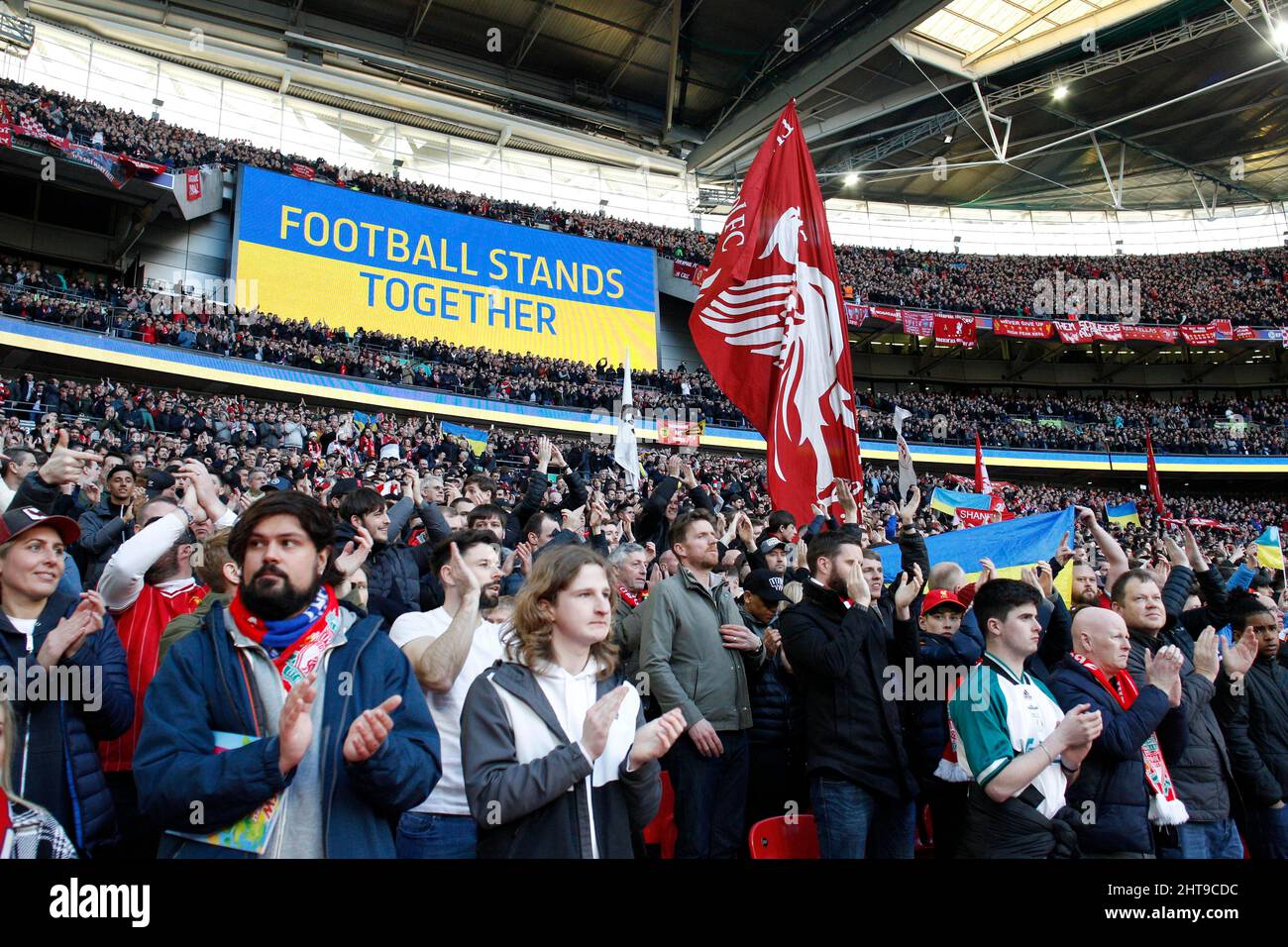 London, UK. 27th Feb, 2022. Football shows it's support for Ukraine ...