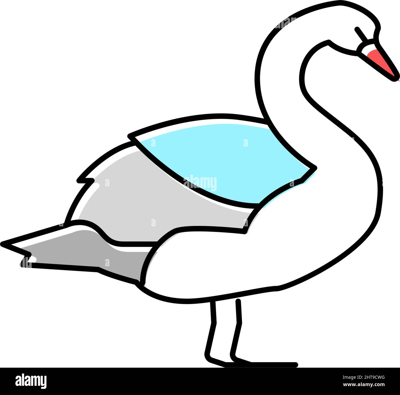 swan wild bird color icon vector illustration Stock Vector Image & Art ...