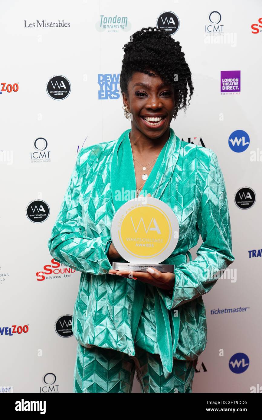 Carly Mercedes Dyer with the award for Best Supporting Performer in a ...