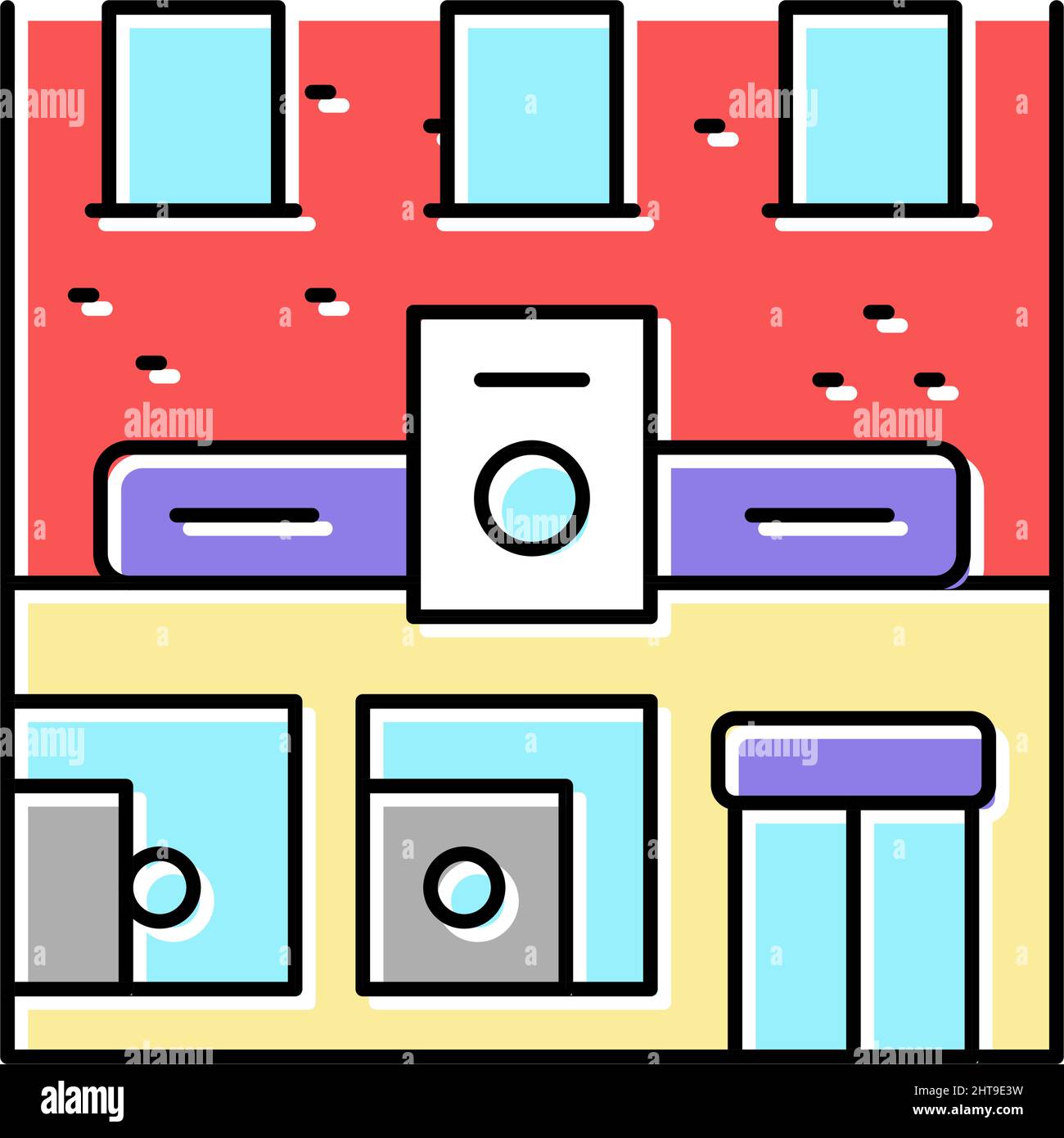 laundromat building color icon vector illustration Stock Vector Image ...