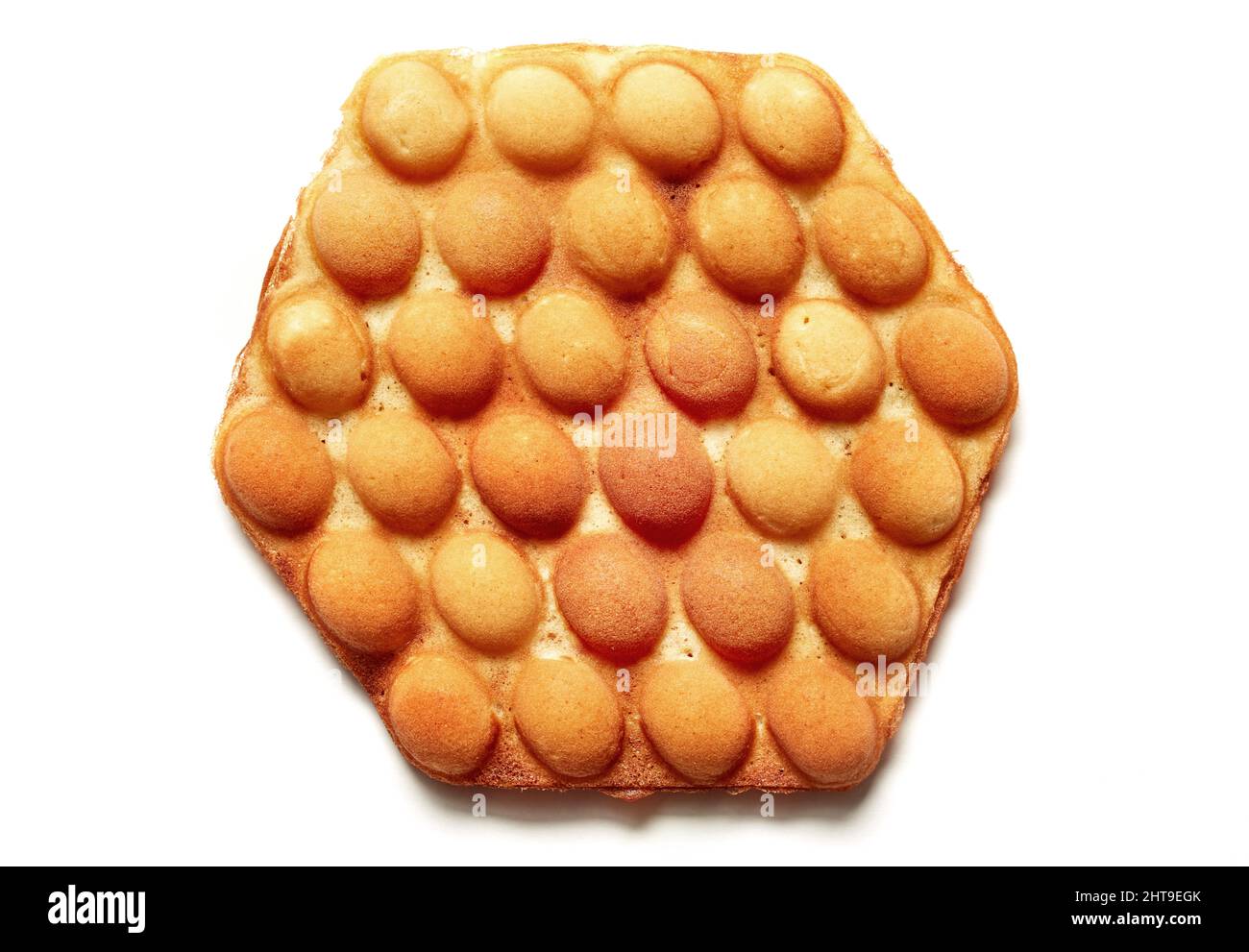 Appetizing traditional bubble wafer placed on white background Stock ...