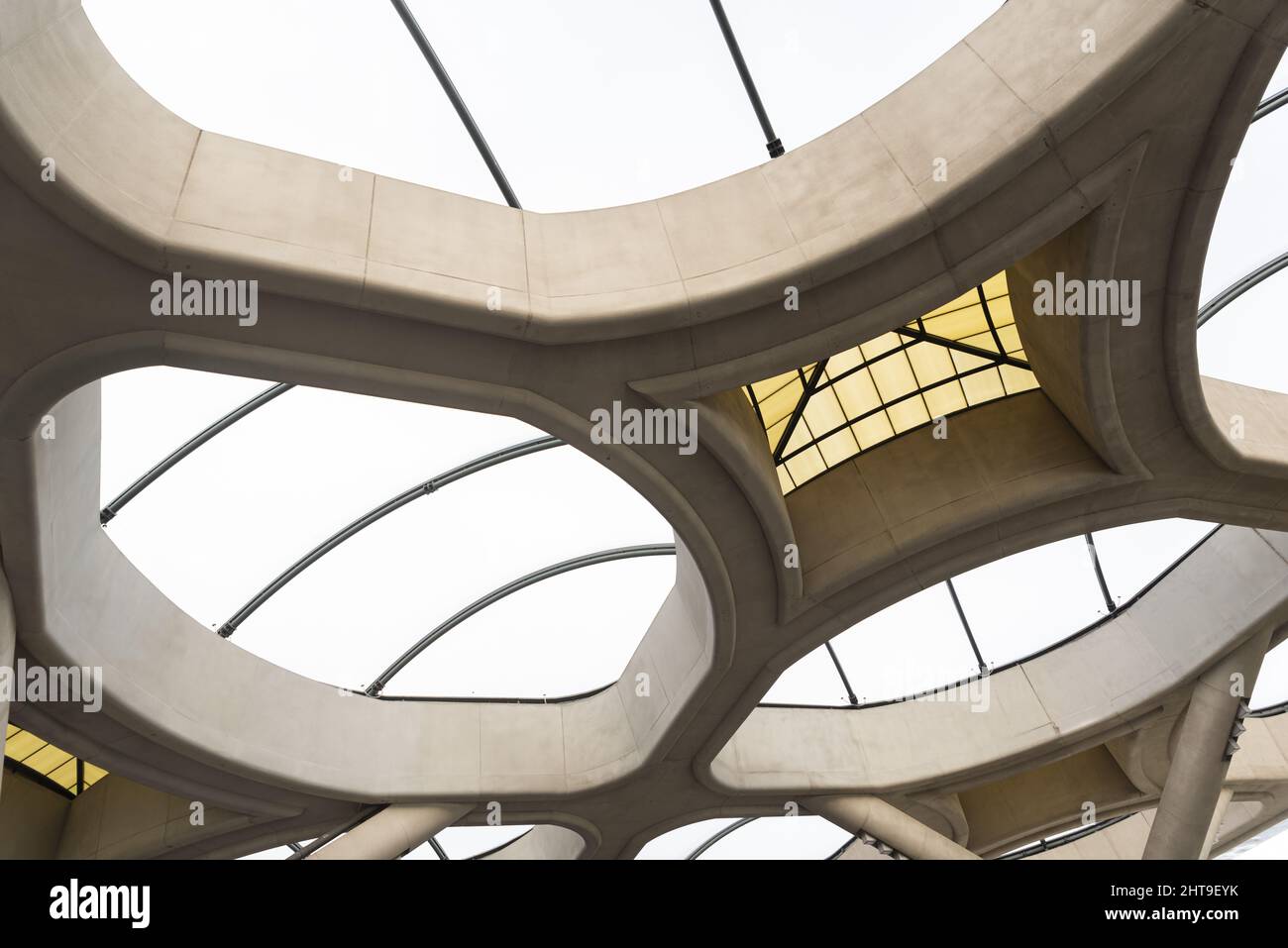 Low angle view of a modern building with windows in the ceiling Stock ...